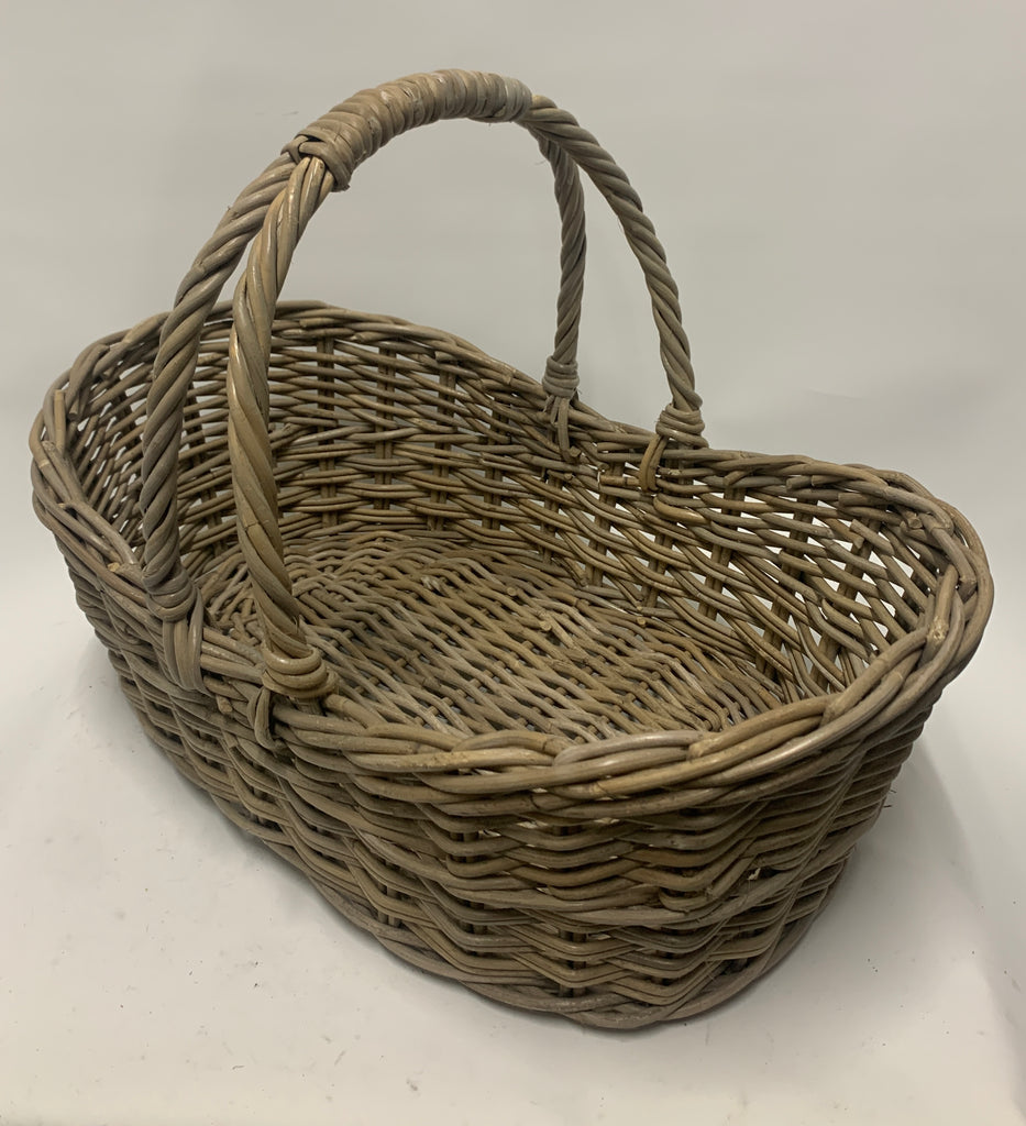 NEW!! 2055G Wholesale Large Grey Double Handled Oval Dip Carry Basket ...