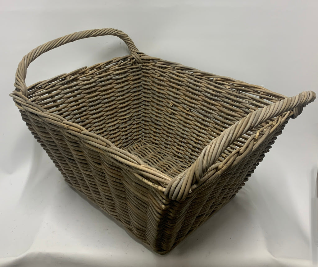 NEW!! 2070 Wholesale Grey Rectangle Storage Basket with Handles Rattan ...