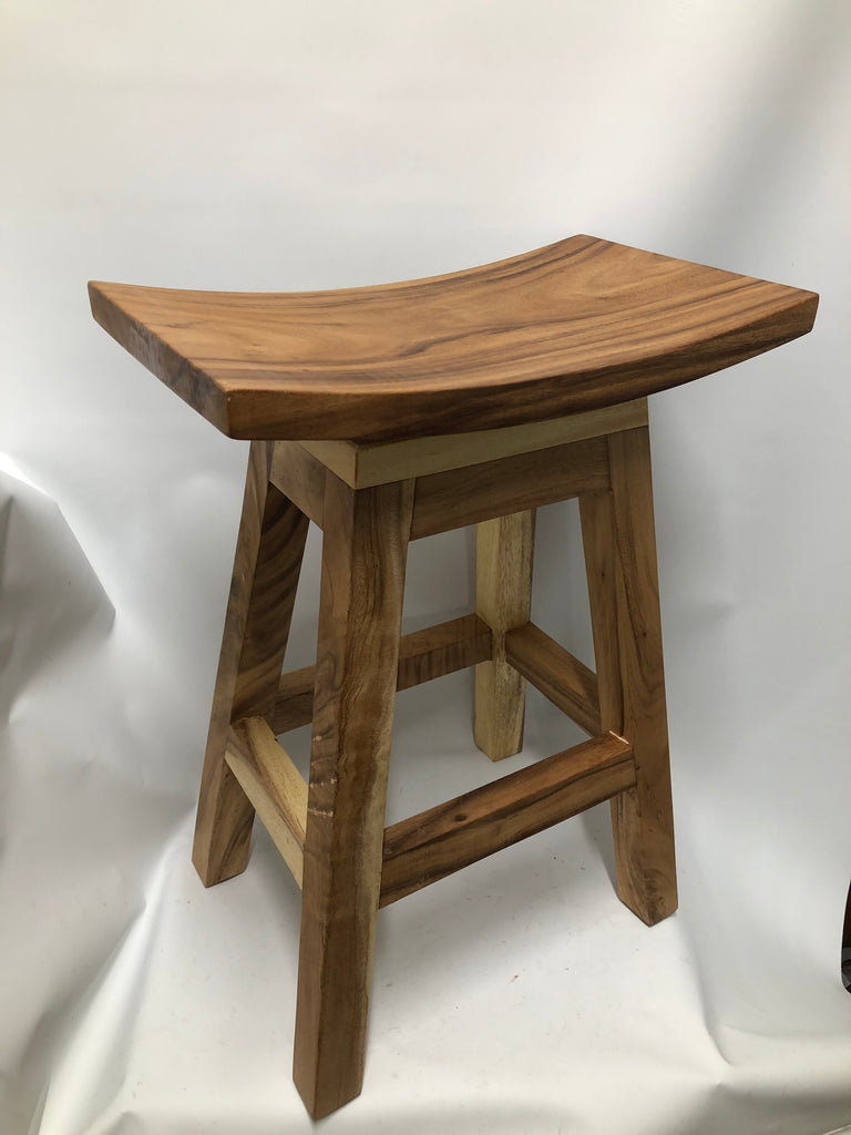 NEW! 90221CS Wholesale Monkey Pod Swivel Top Counter Stool / Suar Wood ...
